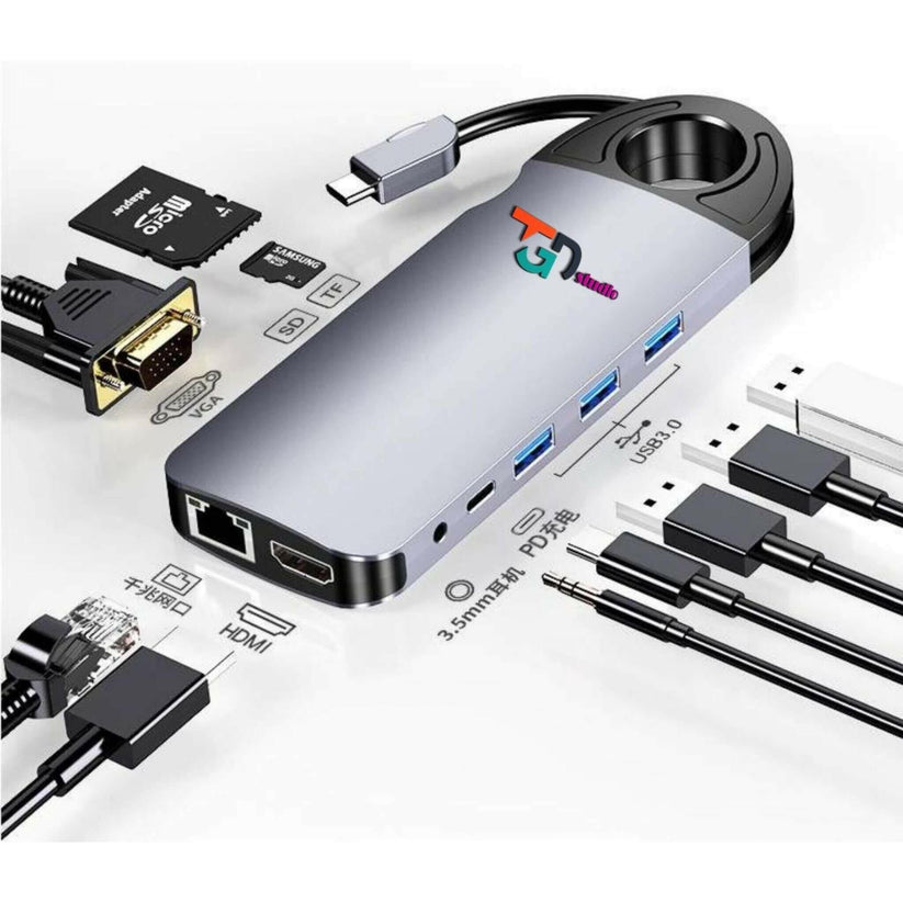 USB-C Hub Docking Station 10-in-1 – Multiport Adapter & Charger – TGD ...